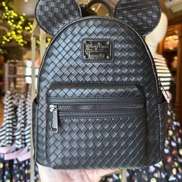 Loungefly | Bags | Loungefly Black Quilted Backpack With Mickey Ears ...